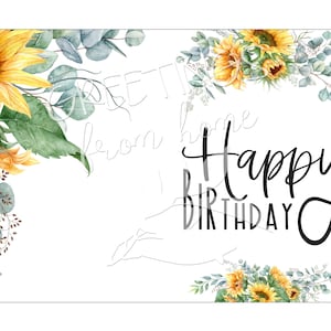 Sunflower Birthday Card, Sunflower Card, Printable Sunflower Birthday ...