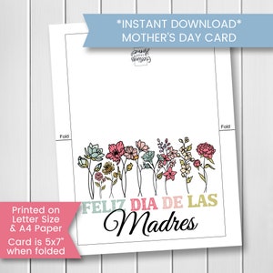 Feliz Dia De Las Madres Card, Spanish Mother's Day Card, Dia De La ...
