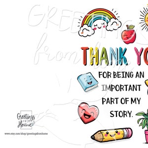 Thank You Card for Teacher Printable, Year End Teacher Card, Teacher ...