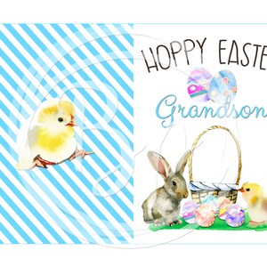 Happy Easter Grandson Card, Printable Easter Card, Easter Card for ...