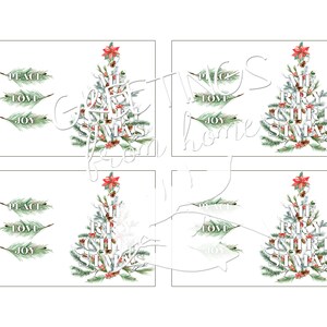 Printable Mini Christmas Cards, Mini Christmas Card, Greenery, Merry ...