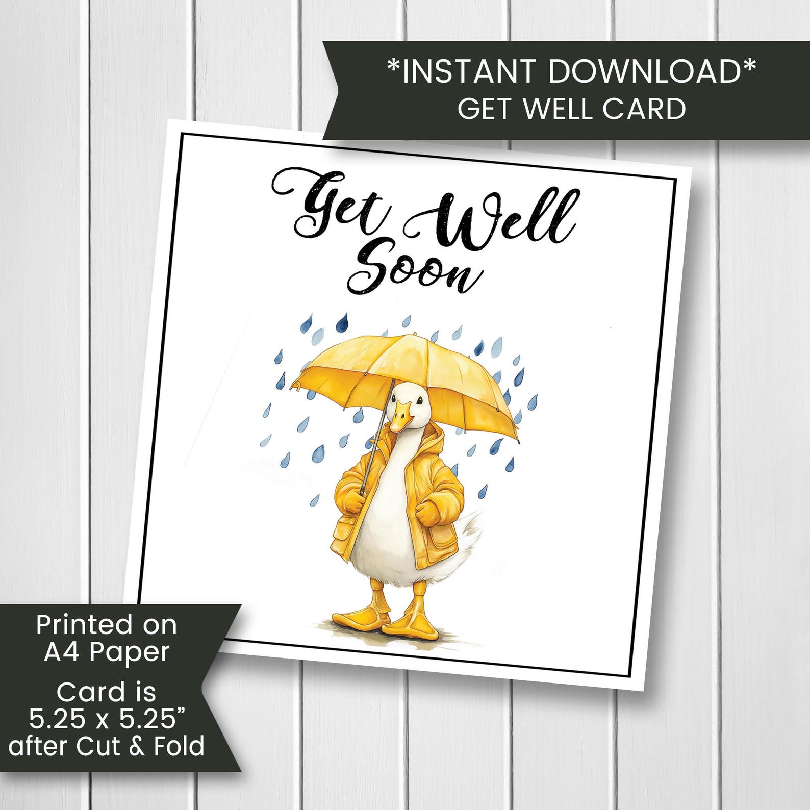 Printable Get Well Card for Friend, Goose Get Well Soon Card for Her ...