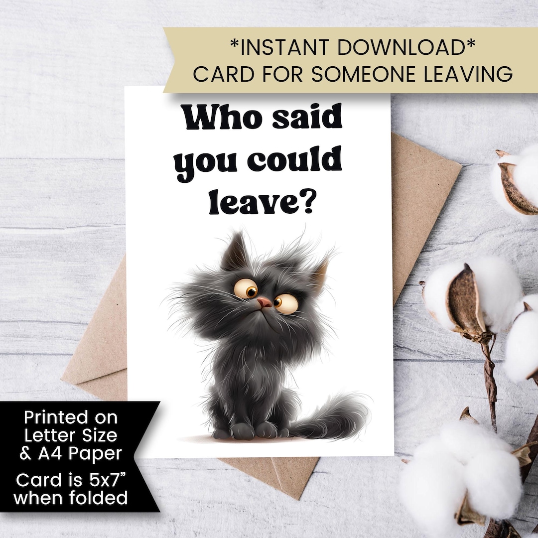 Printable Funny Farewell Card for Coworker, New Job Card for Work ...