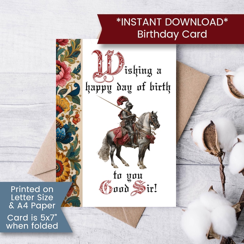 Medieval Birthday Card - Etsy UK