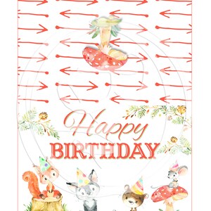 Printable Forest Birthday Card for Child, Forest Animal Birthday Card ...