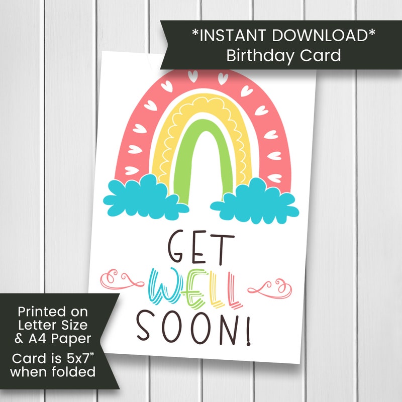 Kids Get Well Card - Etsy