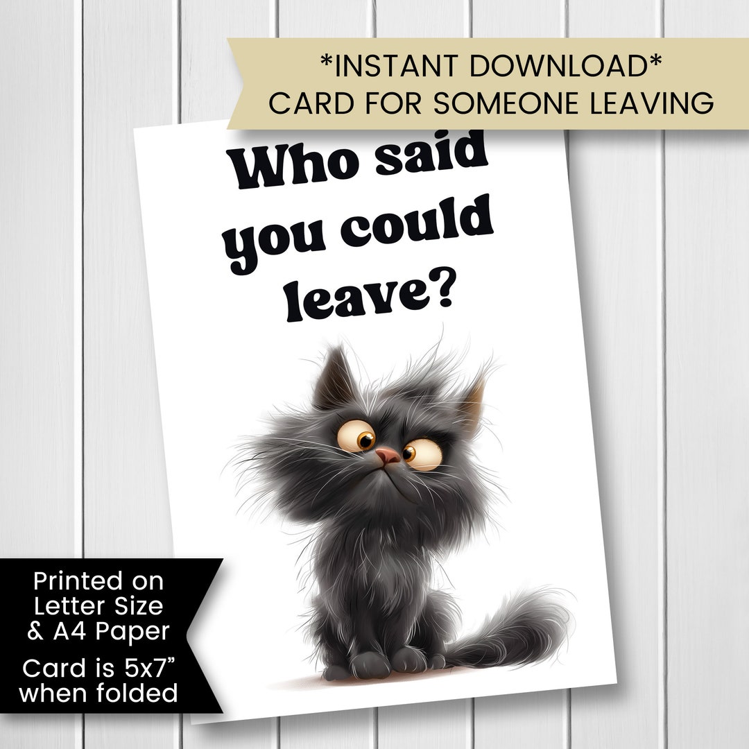 Printable Funny Farewell Card for Coworker, New Job Card for Work ...