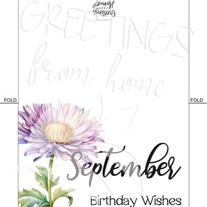 September Birth Flower Birthday Card for Her, Printable Birth Flower ...