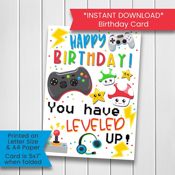 Xbox 360 Printable Birthday Cards Printable 21st Birthday Card, Gamer