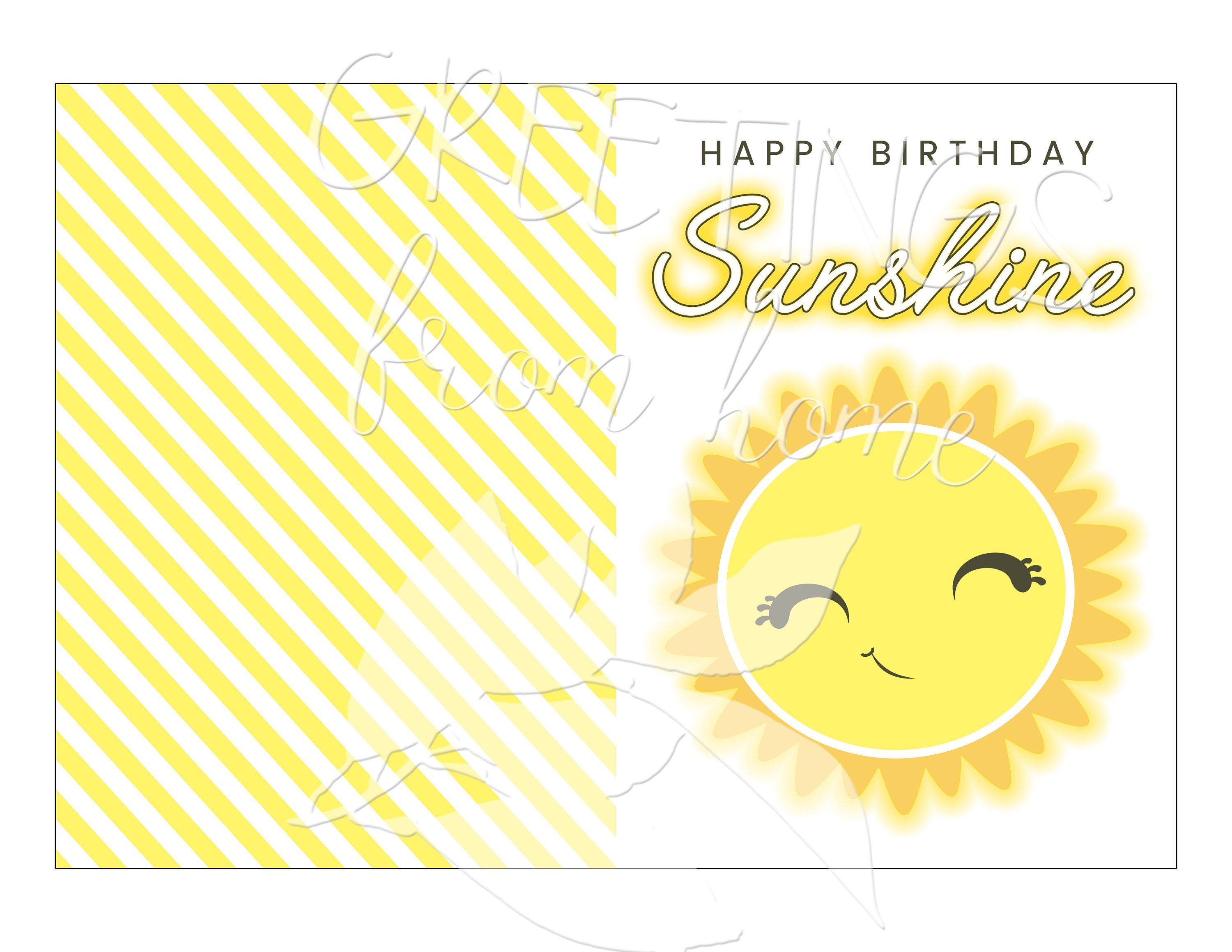 Printable Sunshine Birthday Card for Child, My Little Sunshine Card for ...