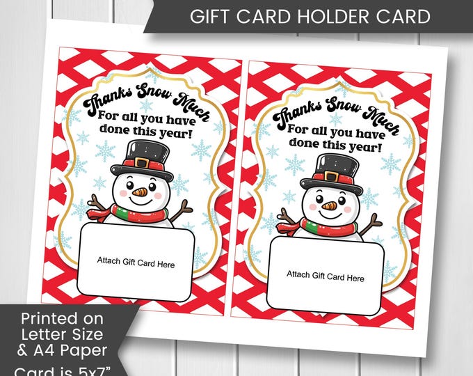 Teacher Winter Gift, Teacher Thank You Card, Printable Note, Fill in ...