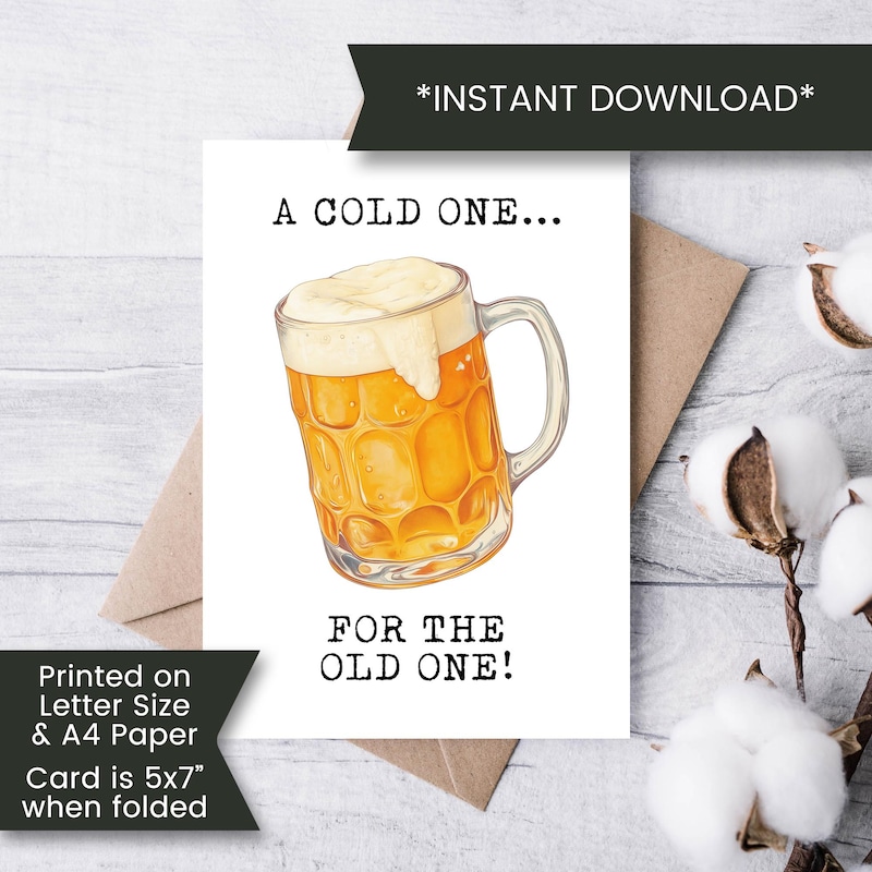 Dads Birthday Card Beer - Etsy