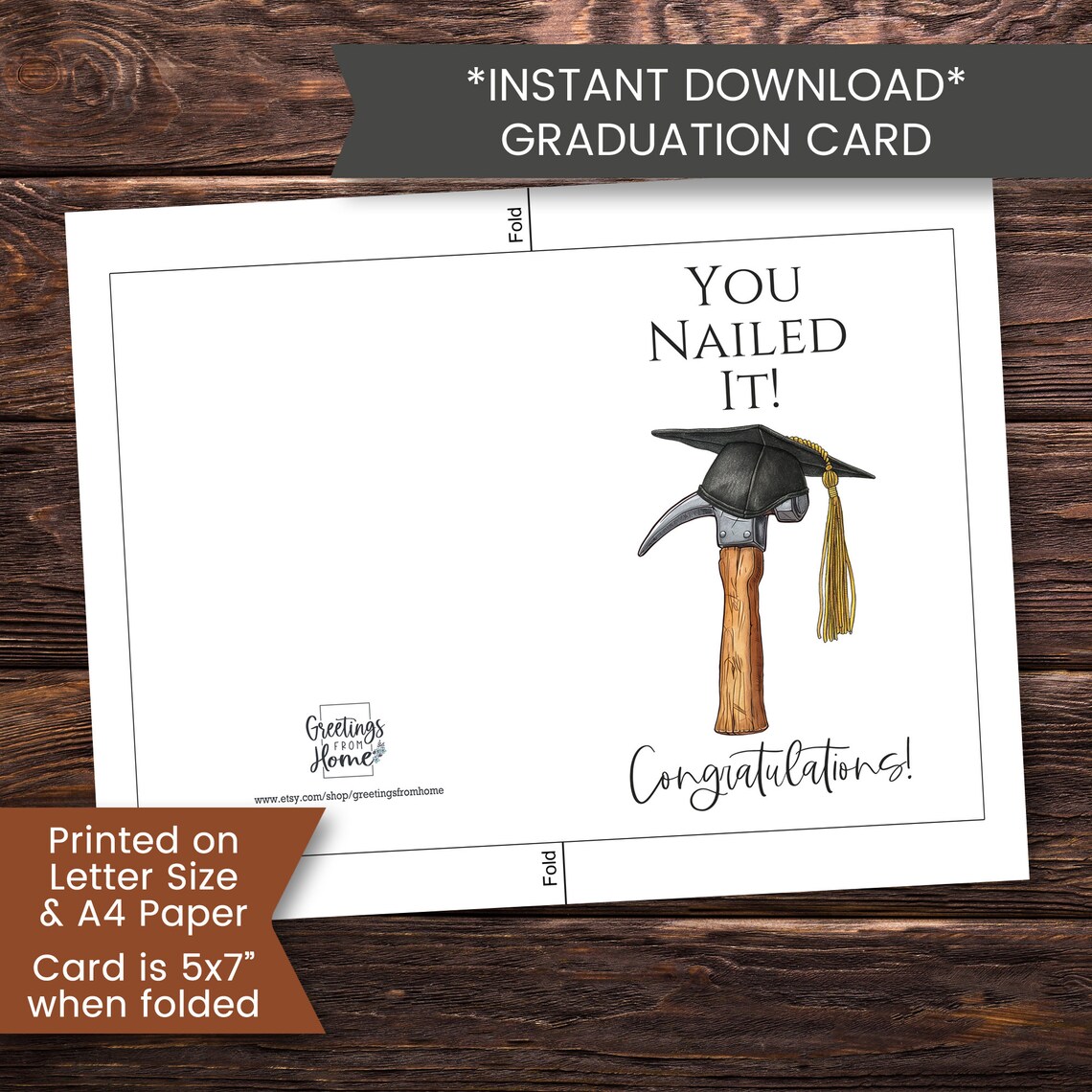 Printable Funny Graduation Card for Son, for Brother, for Carpenter ...