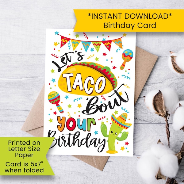 Taco Card - Etsy