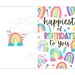 Rainbow Card, Printable Rainbow Birthday Card, Boho Rainbow Birthday ...