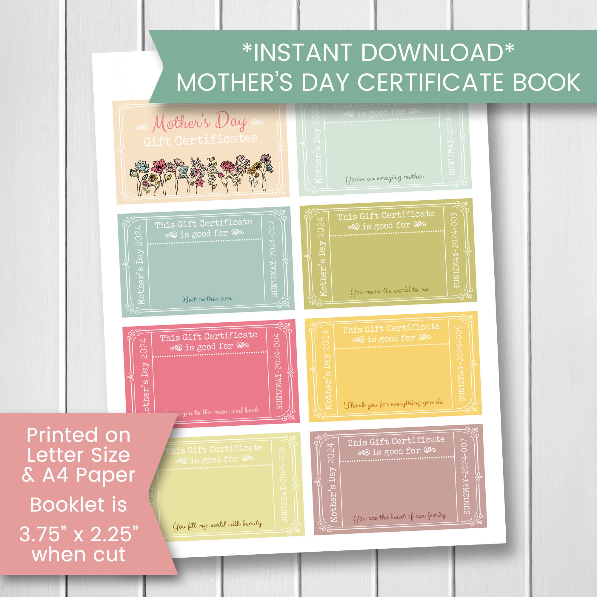 Printable Mother's Day Certificates From Child, Mother's Day Craft for ...