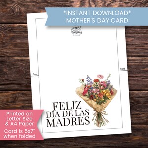 Feliz Dia De Las Madres Card, Spanish Mother's Day Card, Dia De La ...