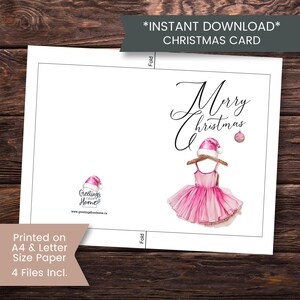 Christmas Card for Dance Teacher, Printable Ballet Christmas Card ...