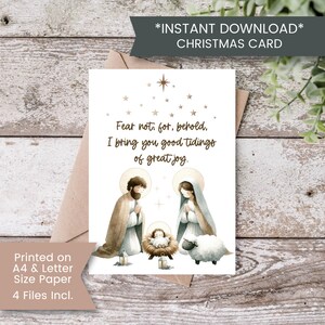 Printable Nativity Christmas Card, Christian Christmas Card, Religious ...