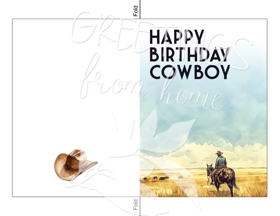 Country Birthday Cards Printable Premium Vector | A Birthday Card With