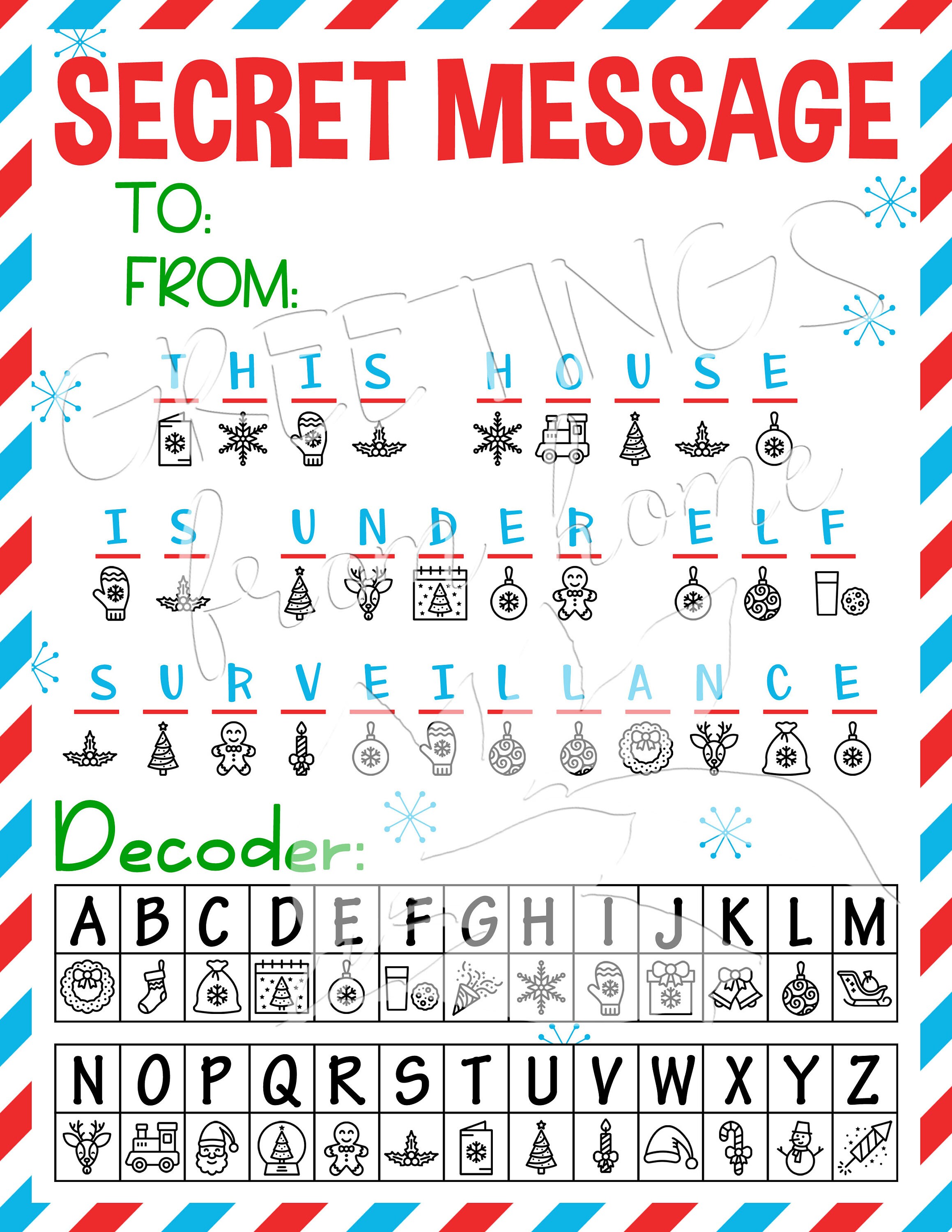 Secret Letter From Santa, Elf Props, Secret Letter From Elf, Secret ...