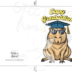 Printable Funny Graduation Card, Capybara Graduation Card for Brother ...