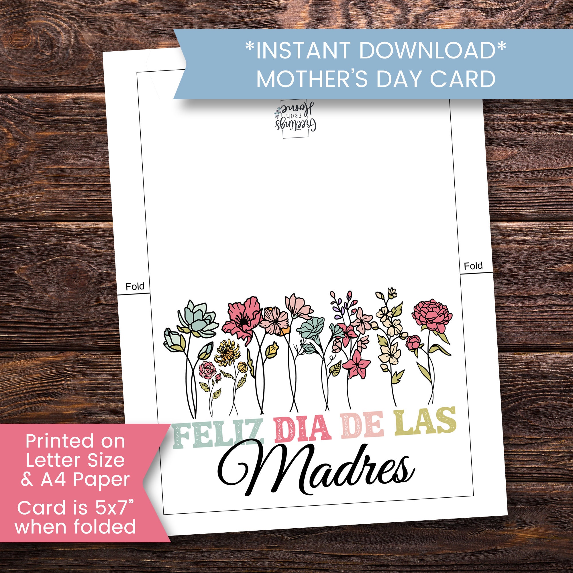 Feliz Dia De Las Madres Card, Spanish Mother's Day Card, Dia De La ...