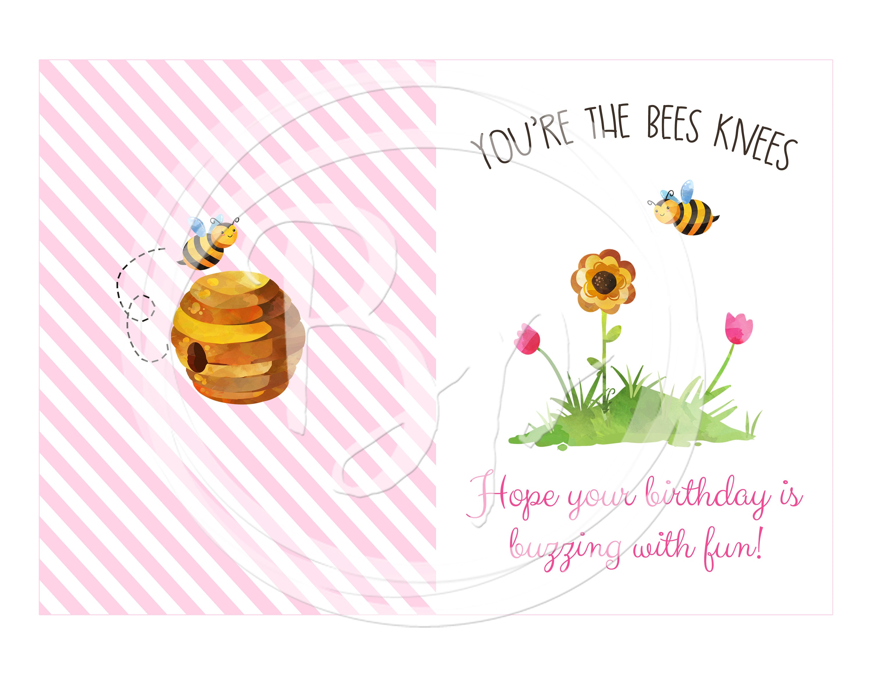 Bee Birthday Card Printable Bee Birthday Card Bees Knees - Etsy Australia