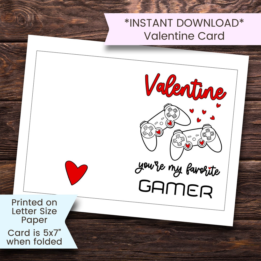 Gamer Valentines Card Gamer Valentines Day Card Video Game - Etsy Canada