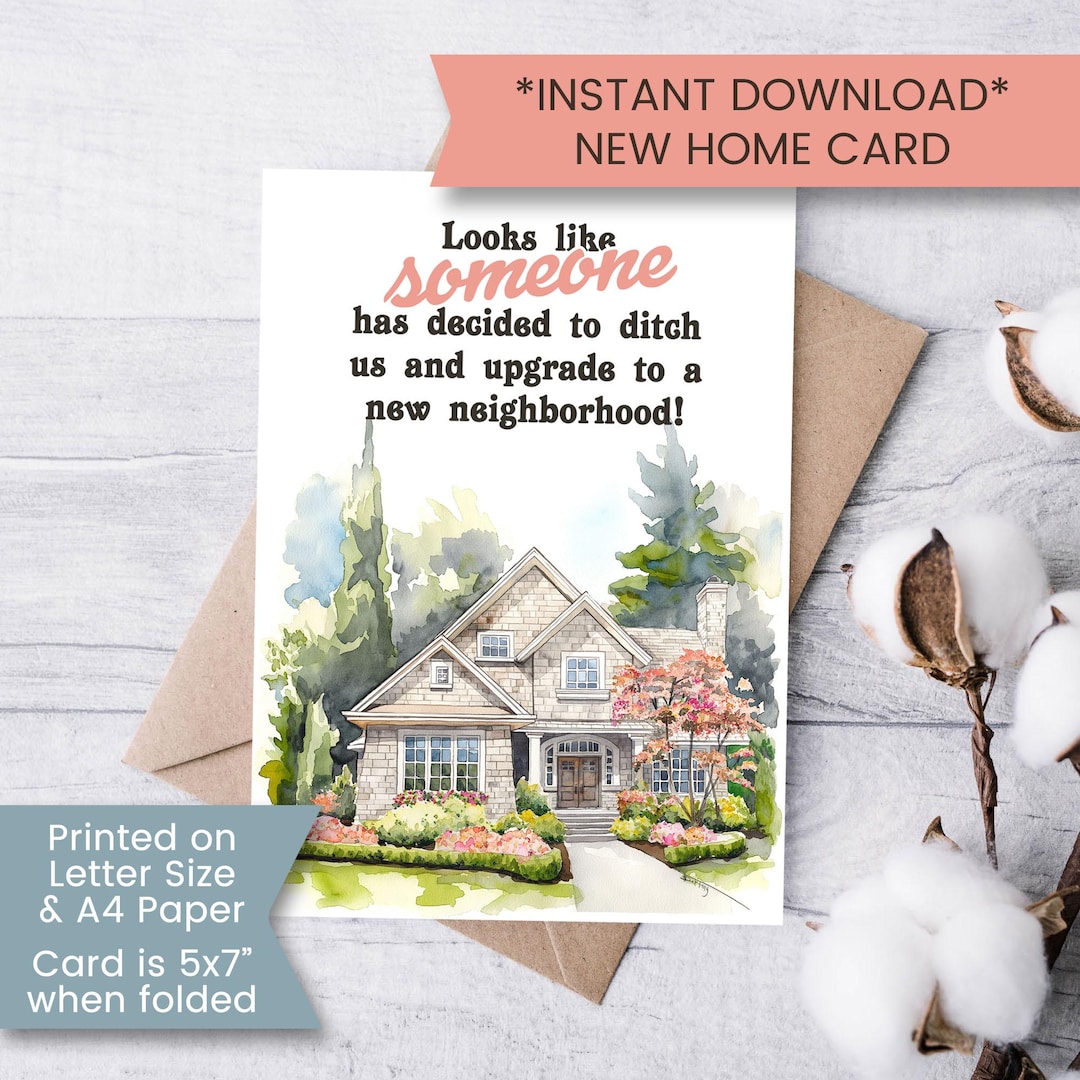 Funny Moving Farewell Card, Printable Sarcastic New Home Card for ...