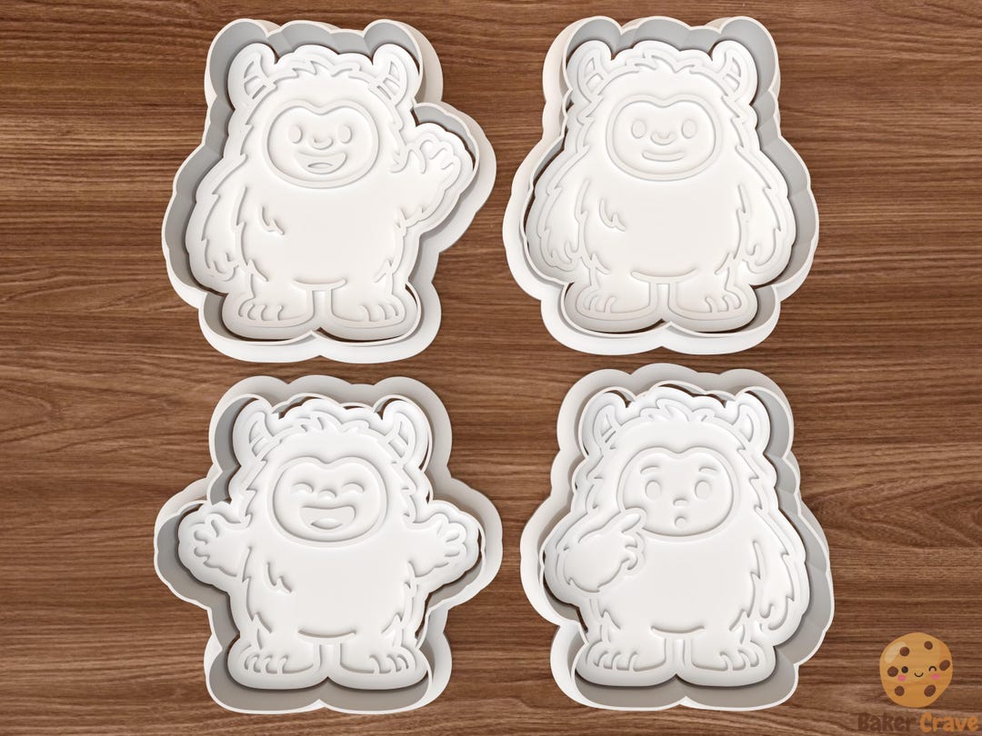 Cute Chunky Yeti Cookie Cutter Set STL File – 3D Printing Digital File ...