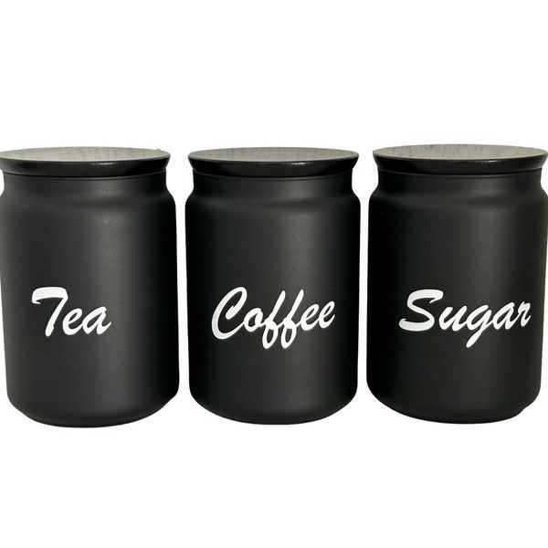 Tea Coffee Sugar Canisters - Etsy