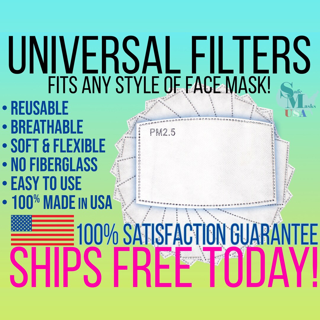 Face Mask Filters, PM2.5 Filters for Face Masks With Filter Pocket ...