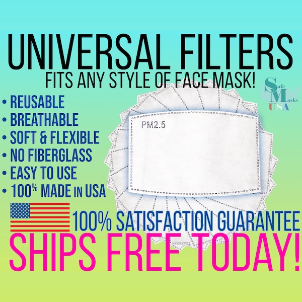 Face Mask With Filter Pocket - Etsy