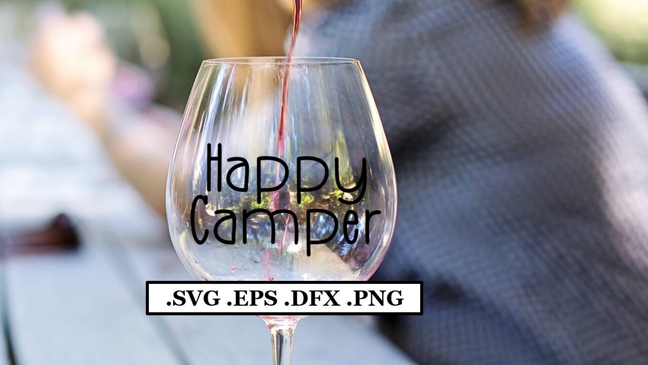 Happy Camper Text Digital File, SVG, PNG, DXF, Eps - Etsy