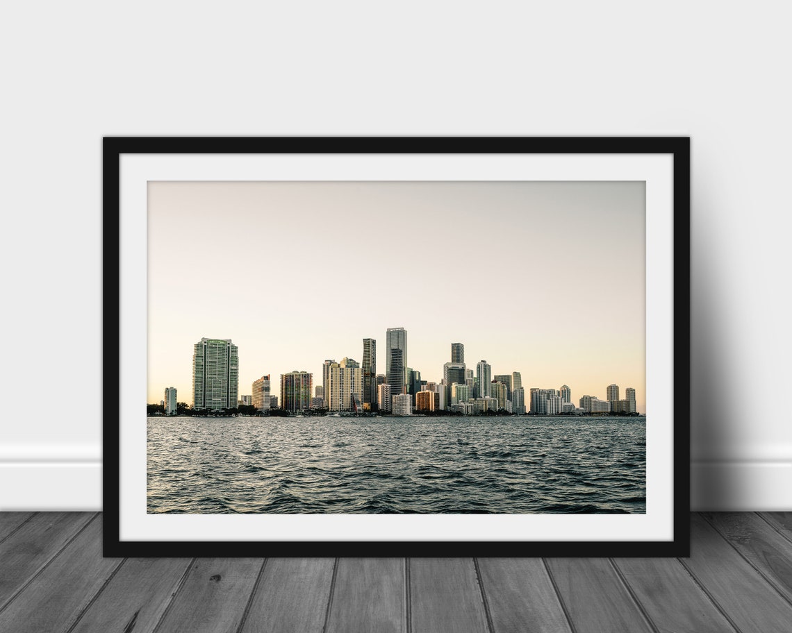 Printable Wall Art Miami Wall Art Miami Skyline Florida Art - Etsy