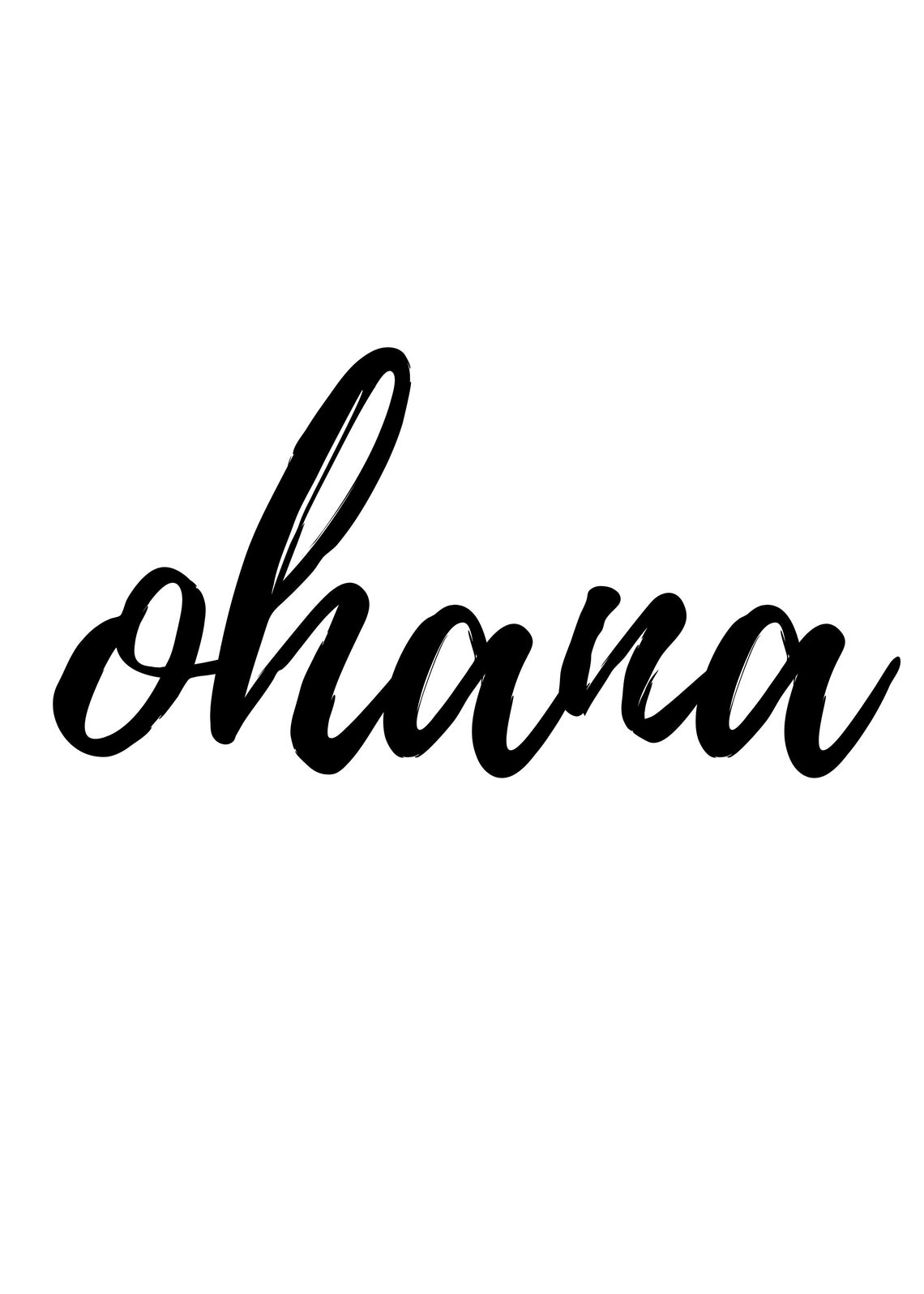 Ohana Poster, Ohana Schriftzug, verschiedene Fotopapiere und Größen ...