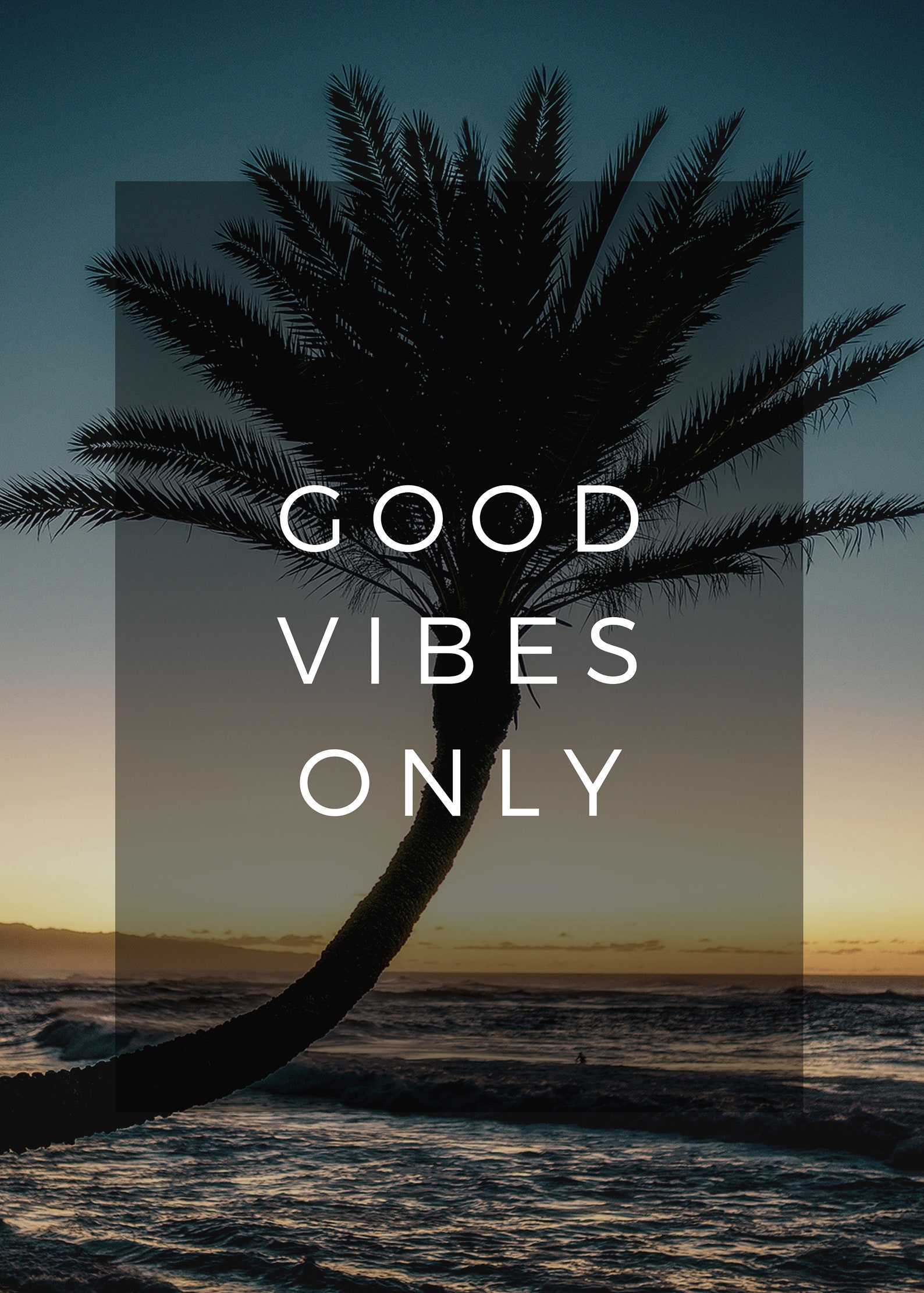 Printable Wall Art Good Vibes Only Summer Quotes Palm Tree - Etsy