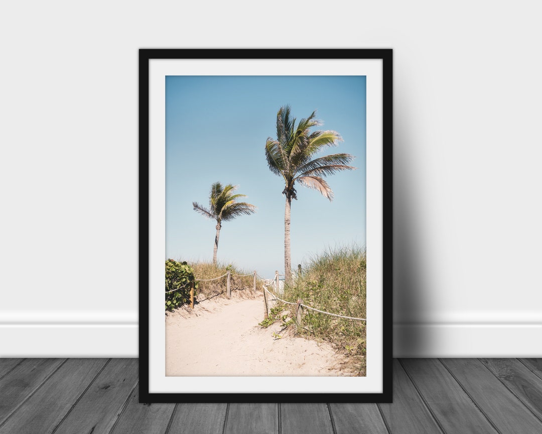 Florida Poster, Palmen am Strand, verschiedene Fotopapiere und Größen ...