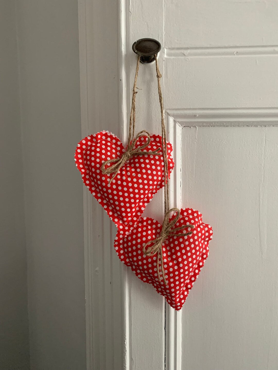 Set of 2 Hanging Padded Hearts. Rustic Shabby Chic Love Gift - Etsy
