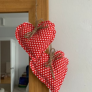 Set of 2 Hanging Padded Hearts. Rustic Shabby Chic Love Gift - Etsy