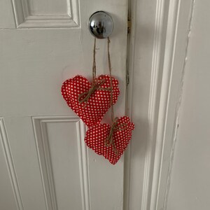 Set of 2 Hanging Padded Hearts. Rustic Shabby Chic Love Gift - Etsy