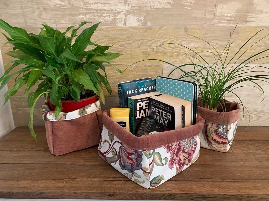Handmade Fabric Storage Box – Reversible Organizer Basket - Etsy UK