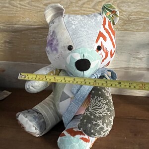 Scrappy Patchwork Teddy Bear. Handmade, Approximate Size 14.5 Inches ...