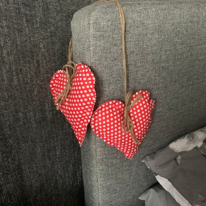 Set of 2 Hanging Padded Hearts. Rustic Shabby Chic Love Gift - Etsy
