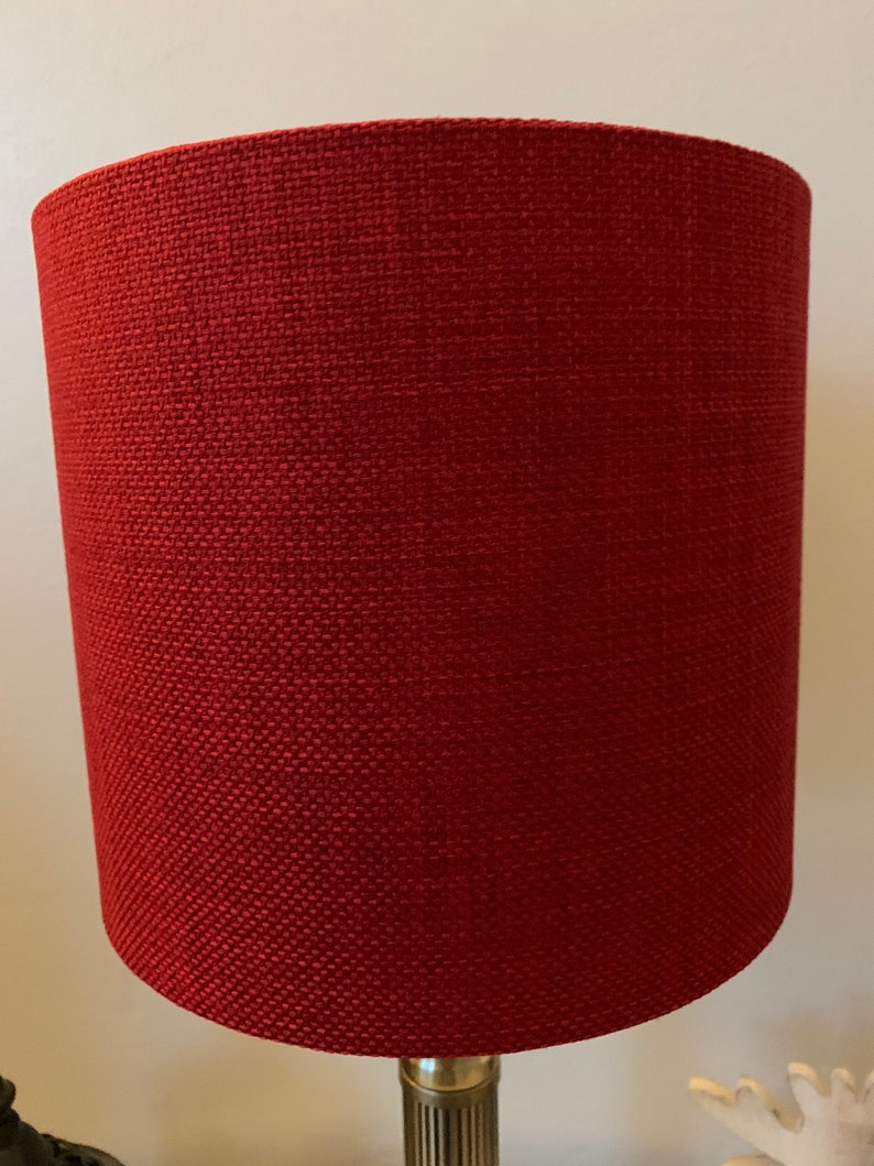 Red Drum Lampshade. Handmade. Textured Fabric. Table Floor - Etsy UK