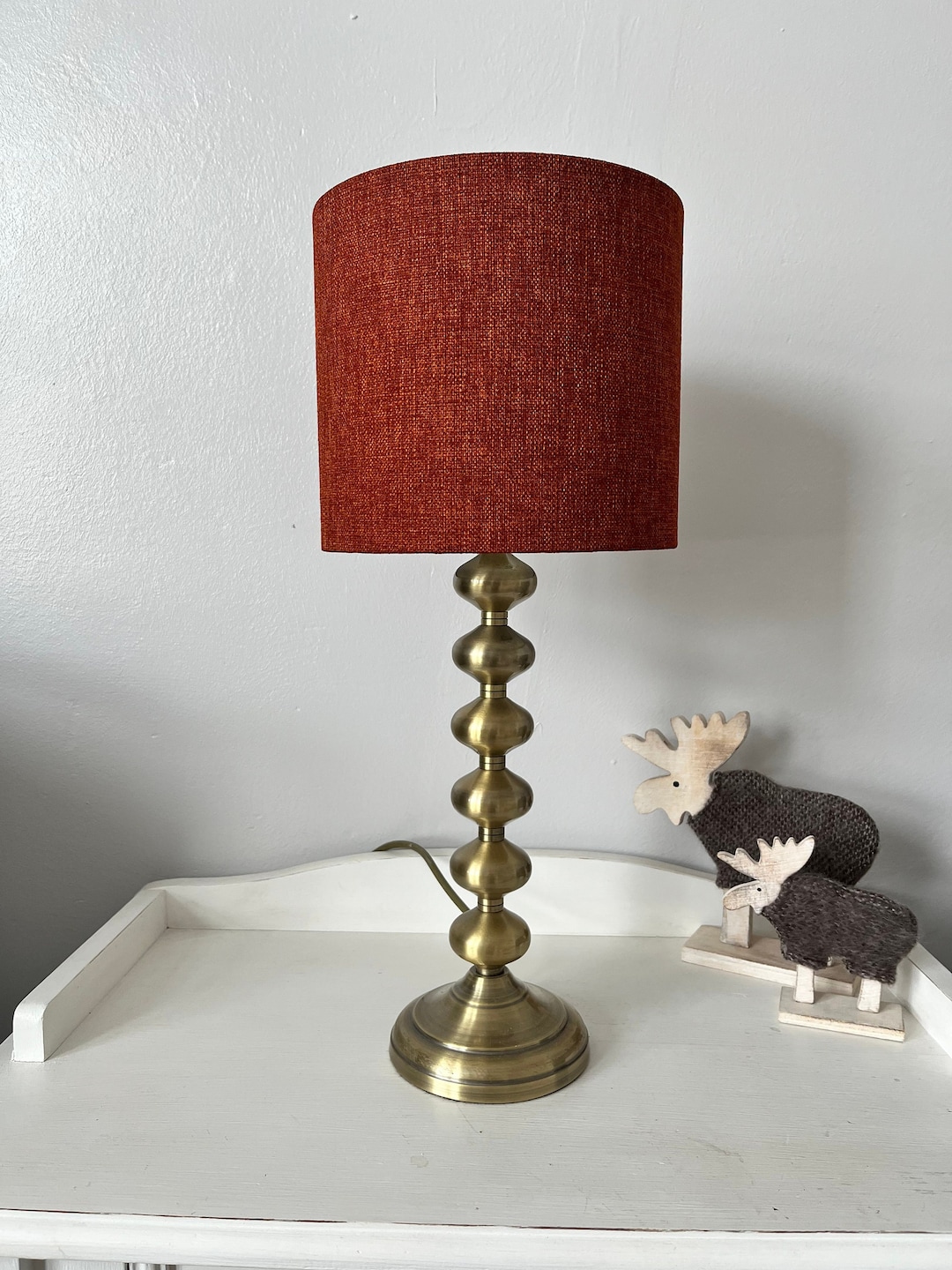 Bronze/ Rust Drum Lampshade, Table Lamp, Ceiling Pendant Handmade. - Etsy