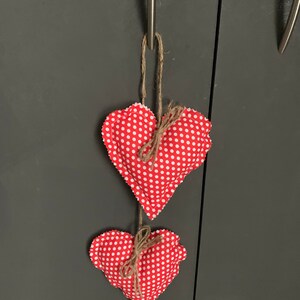 Set of 2 Hanging Padded Hearts. Rustic Shabby Chic Love Gift - Etsy