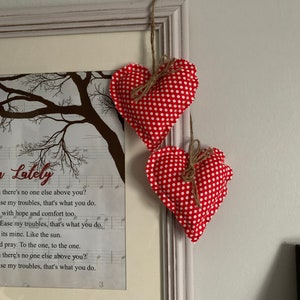 Set of 2 Hanging Padded Hearts. Rustic Shabby Chic Love Gift - Etsy