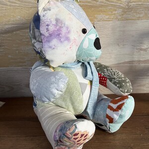 Scrappy Patchwork Teddy Bear. Handmade, Approximate Size 14.5 Inches ...